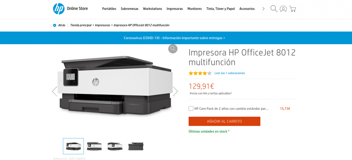 Impresora HP OfficeJet 8012 | Review del Experto | Quecartucho.es