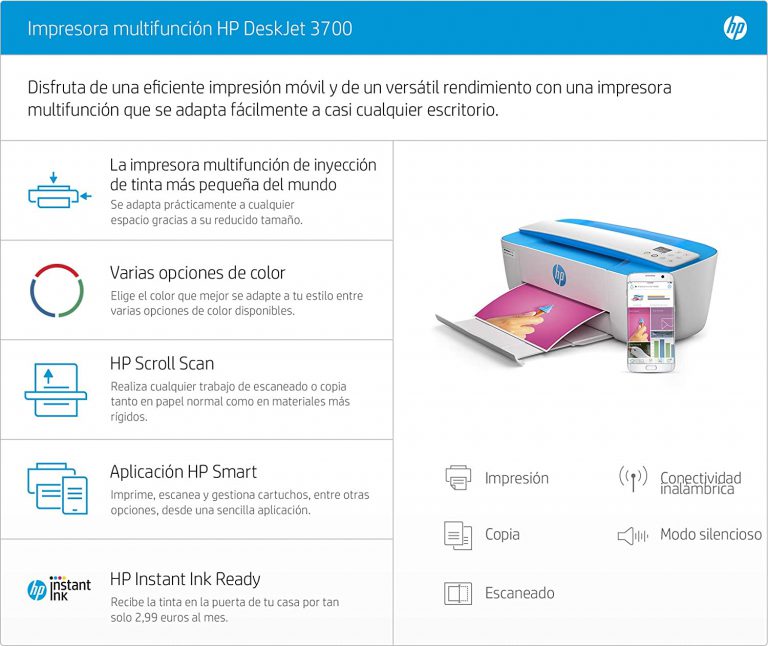 Impresora HP DeskJet 3762 | Review del Experto | Quecartucho.es
