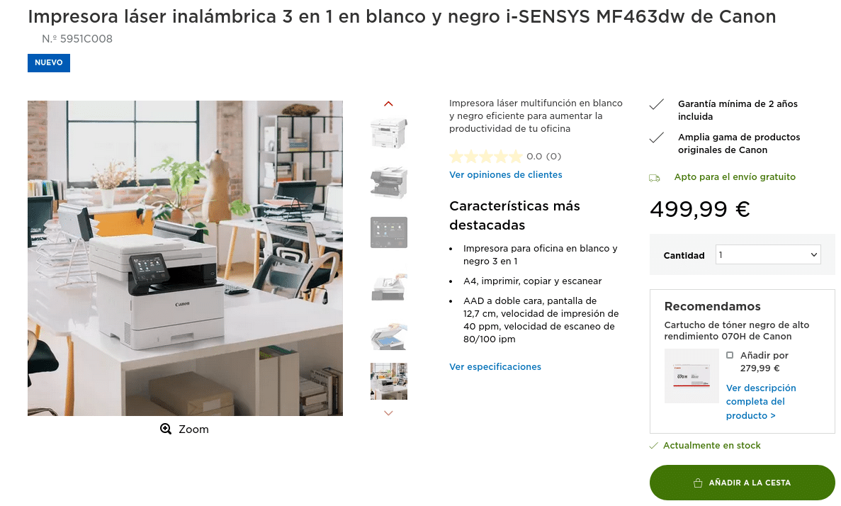 Impresora Canon i-SENSYS MF463dw | Review del Experto | Quecartucho.es